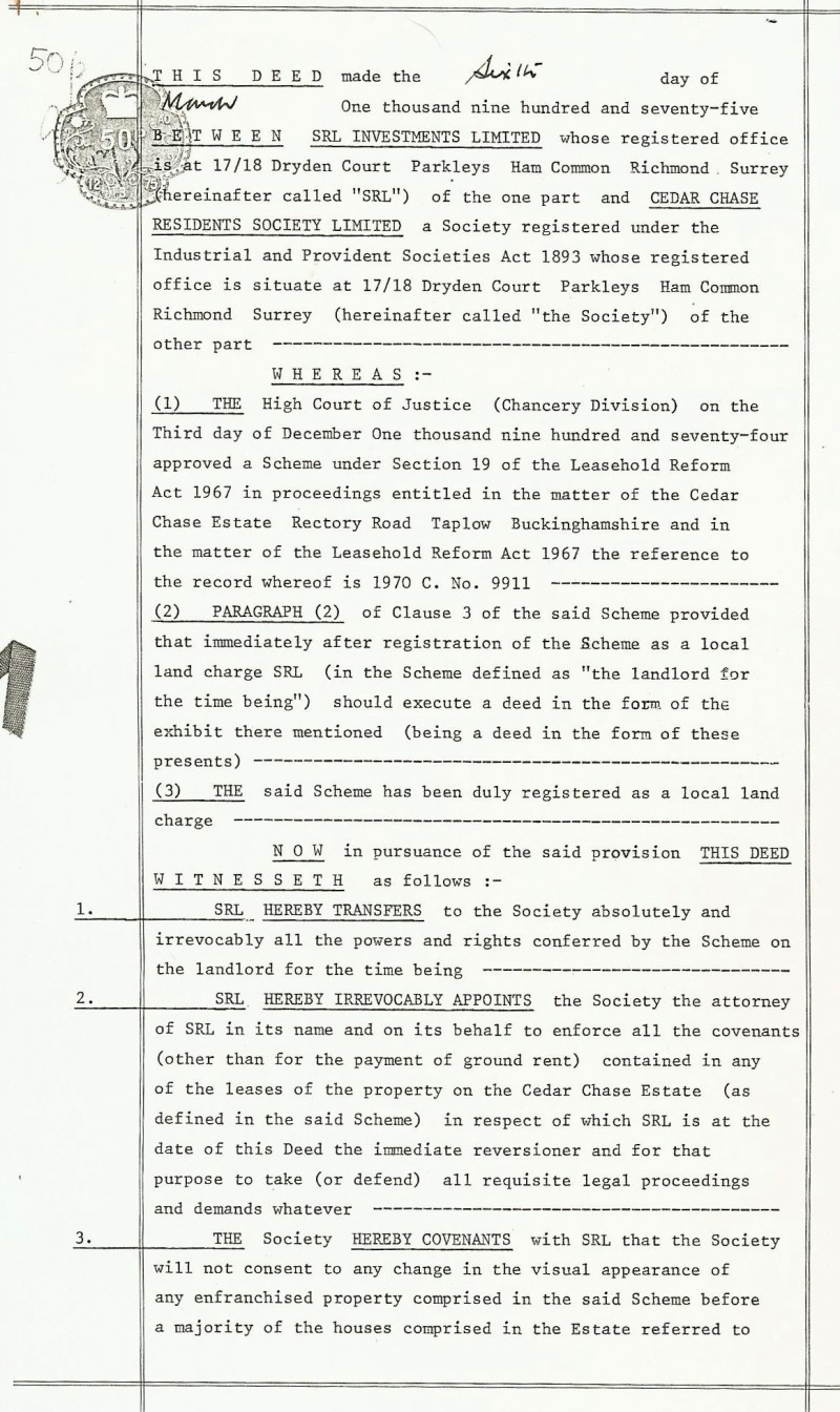 Legal Documents – Cedar Chase